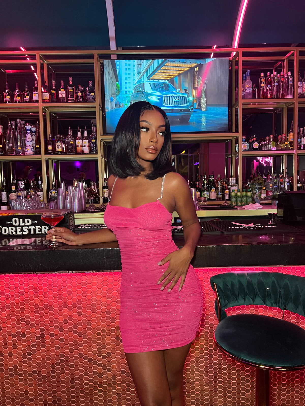 Fuchsia Ruched Mini Dress Dolce And Diva